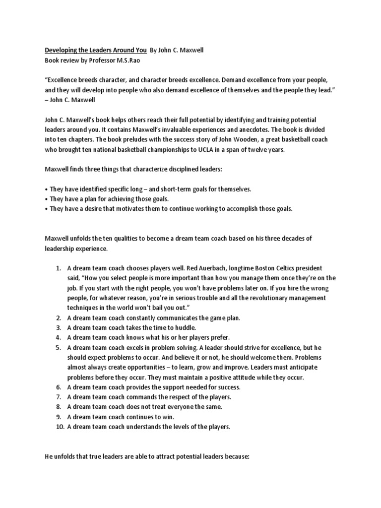 Developing The Leaders Around You by John C | PDF | Dream | Leadership