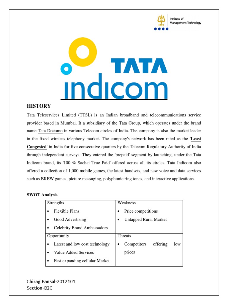 Tata Indicom Brand Management | PDF | Telecommunications | Communication
