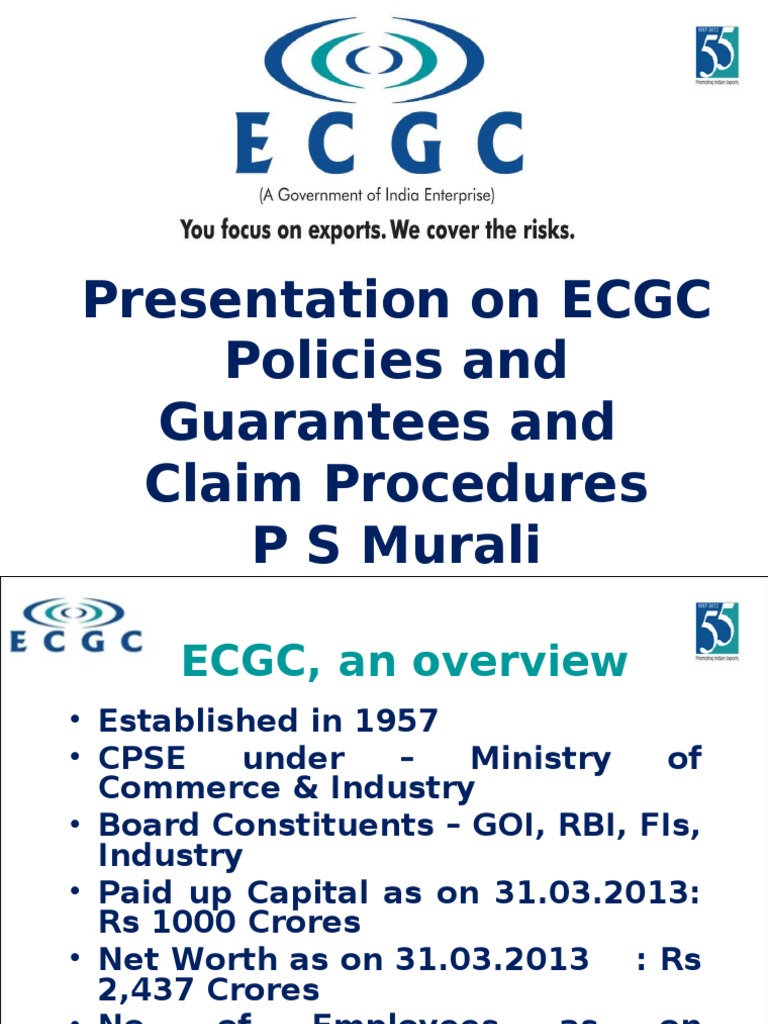 ECGC Policies and Claim Procedures Overview | PDF | Insurance | Economic Institutions