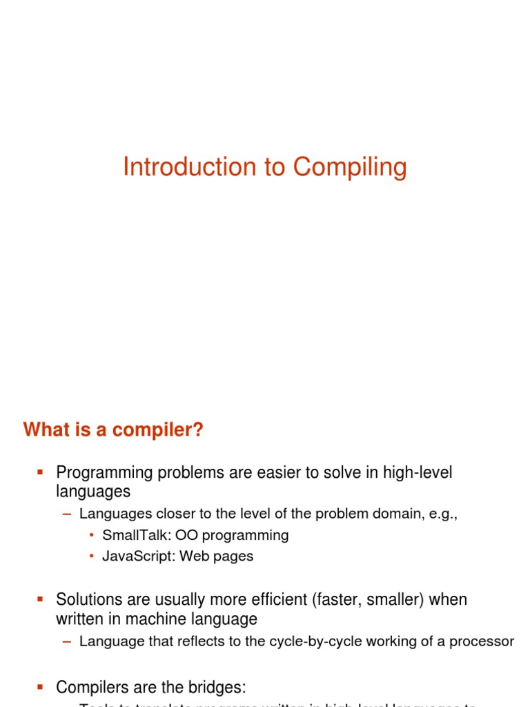 Introduction To Compiling | PDF | Compiler | Parsing