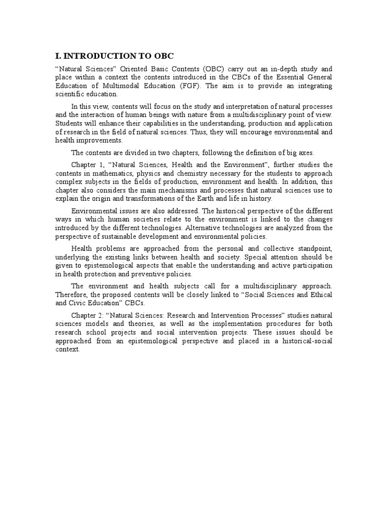 I. Introduction To Obc | PDF | Natural Sciences | Scientific Method