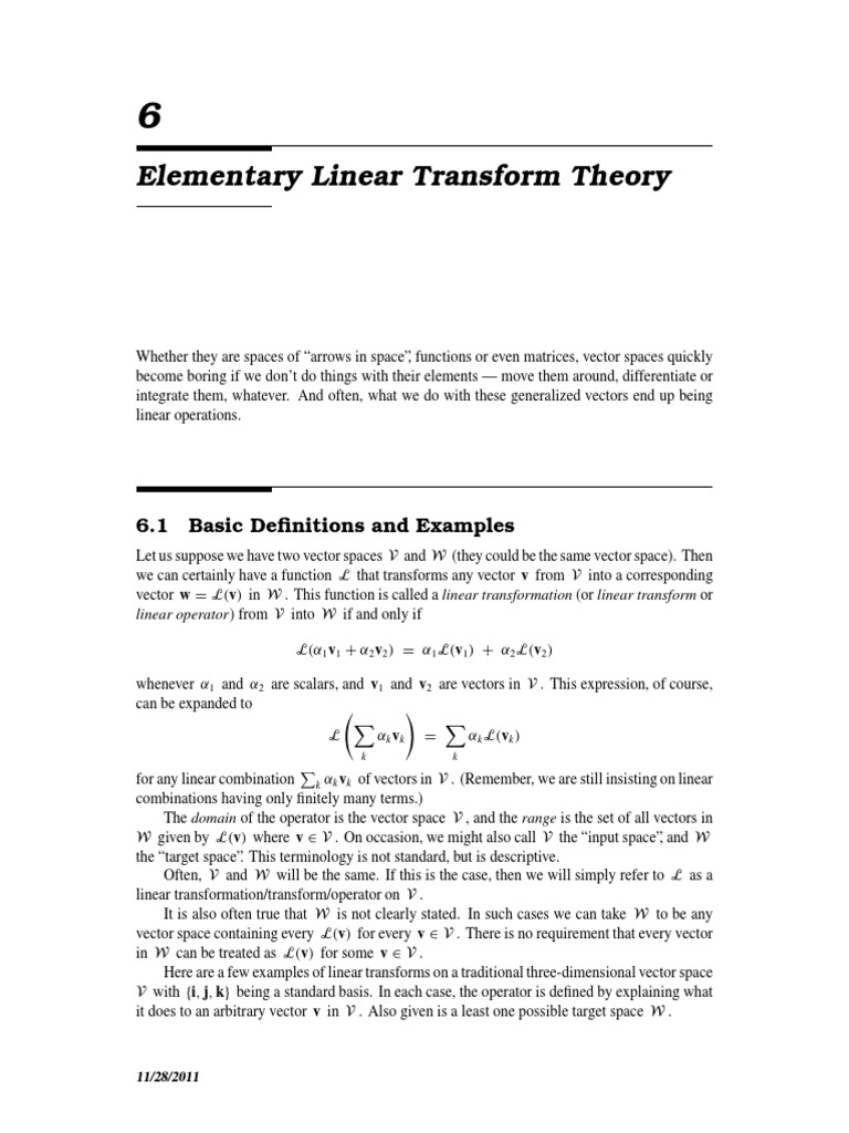 Understanding Linear Transformations Through Matrix Representations | PDF | Operator ...