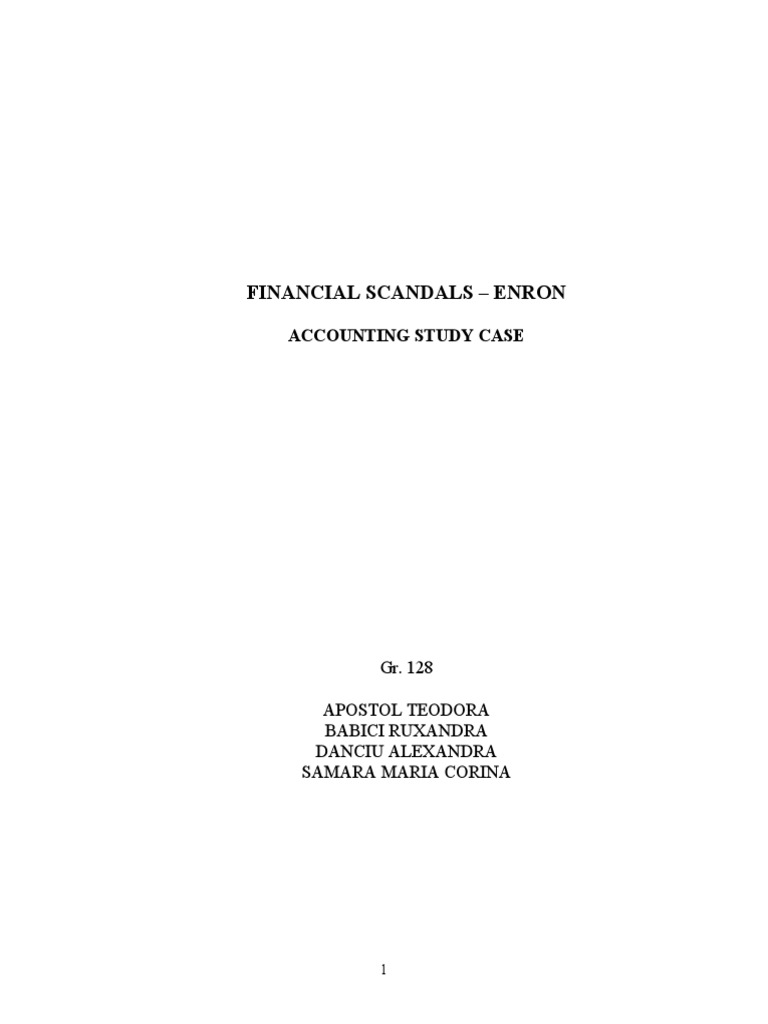 Financial Scandals - Enron: Accounting Study Case | PDF | Corporate Law ...