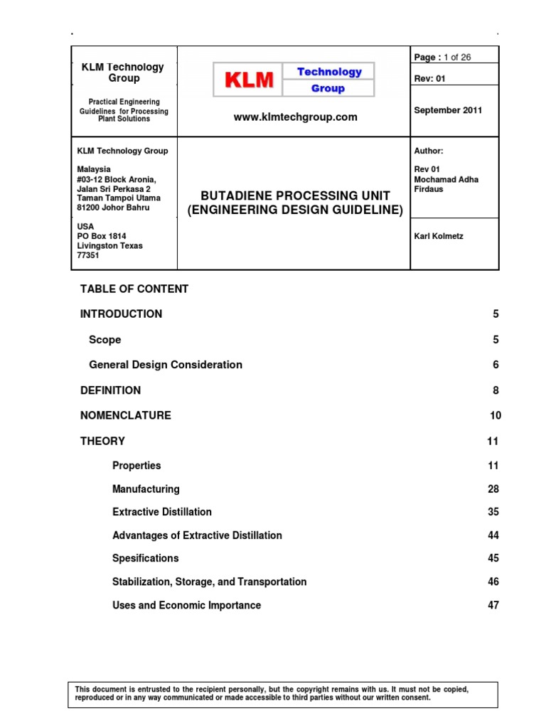 1,3 Butadiene Production | PDF | Distillation | Materials