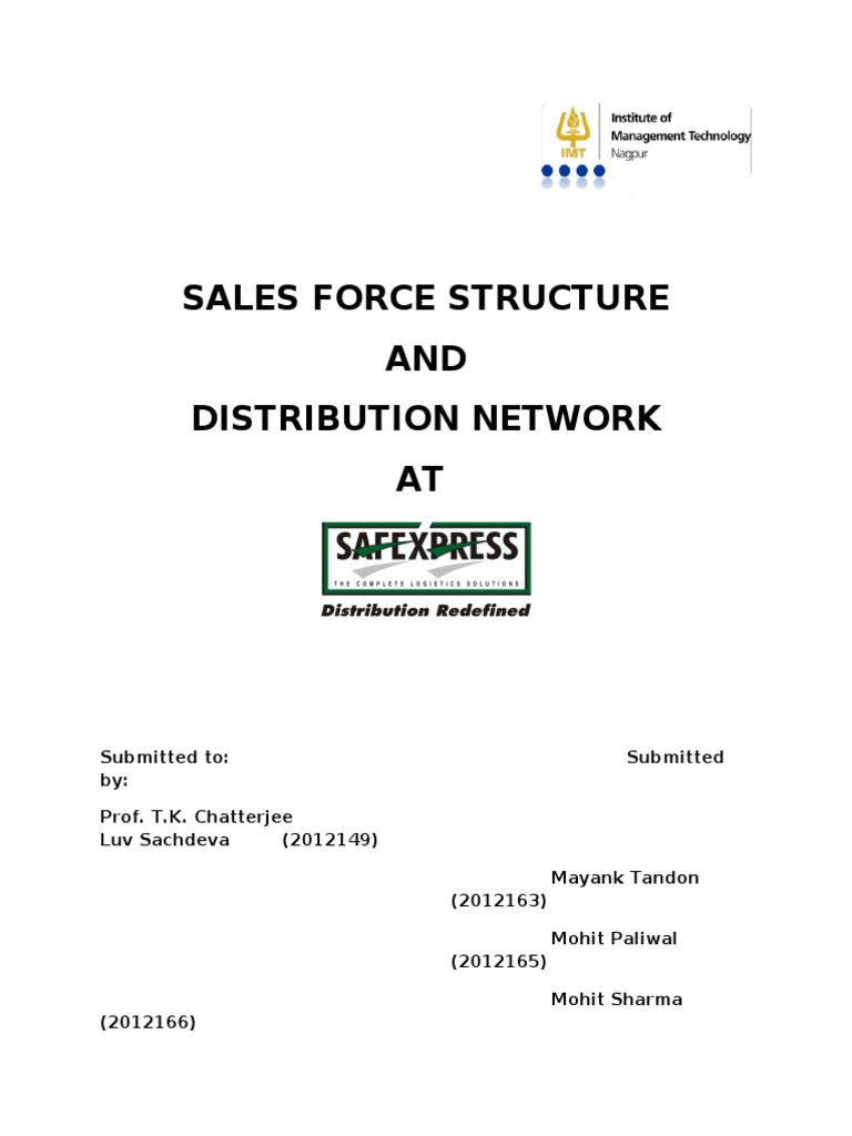 Sales and Distribution Report On Safexpress | PDF | Innovation | Logistics