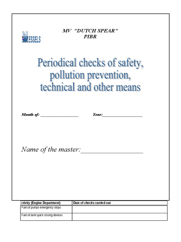 Name of The Master: - : MV "Dutch Spear" Pibr | PDF | Mechanical ...