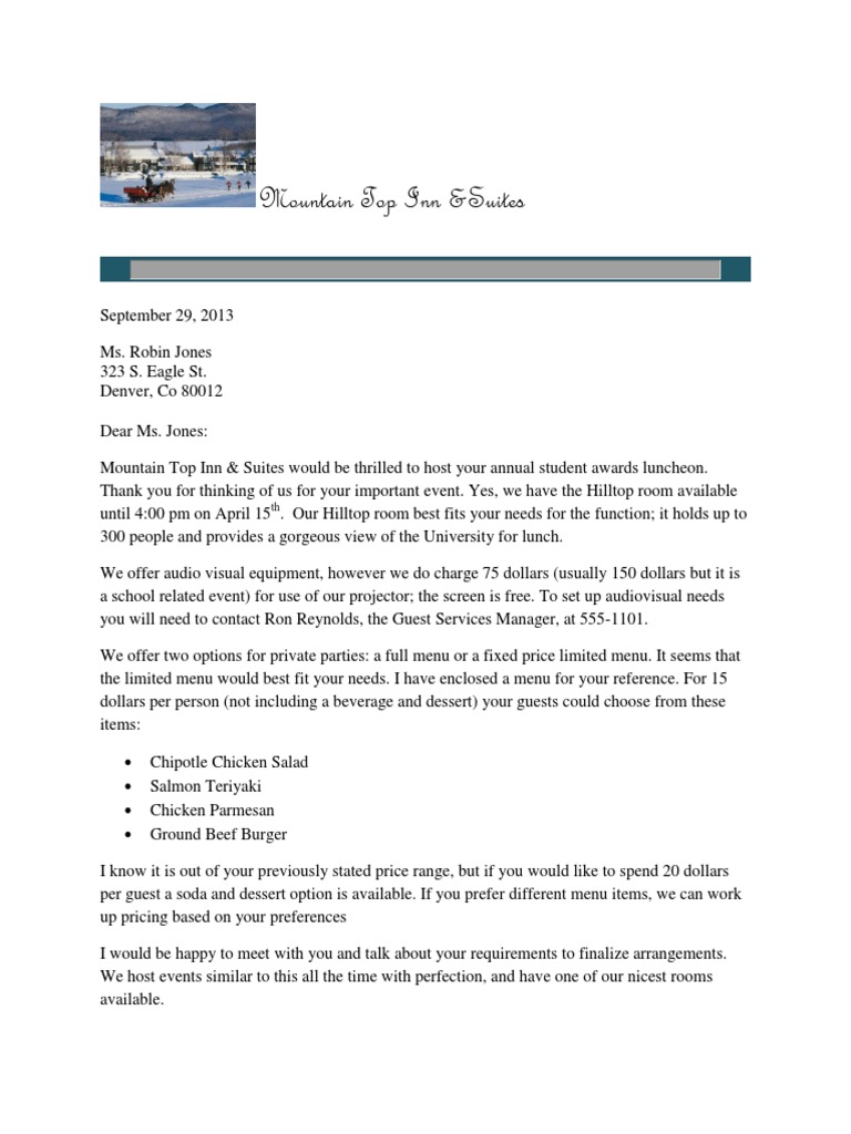 Example Favorable Response Business Letter | PDF