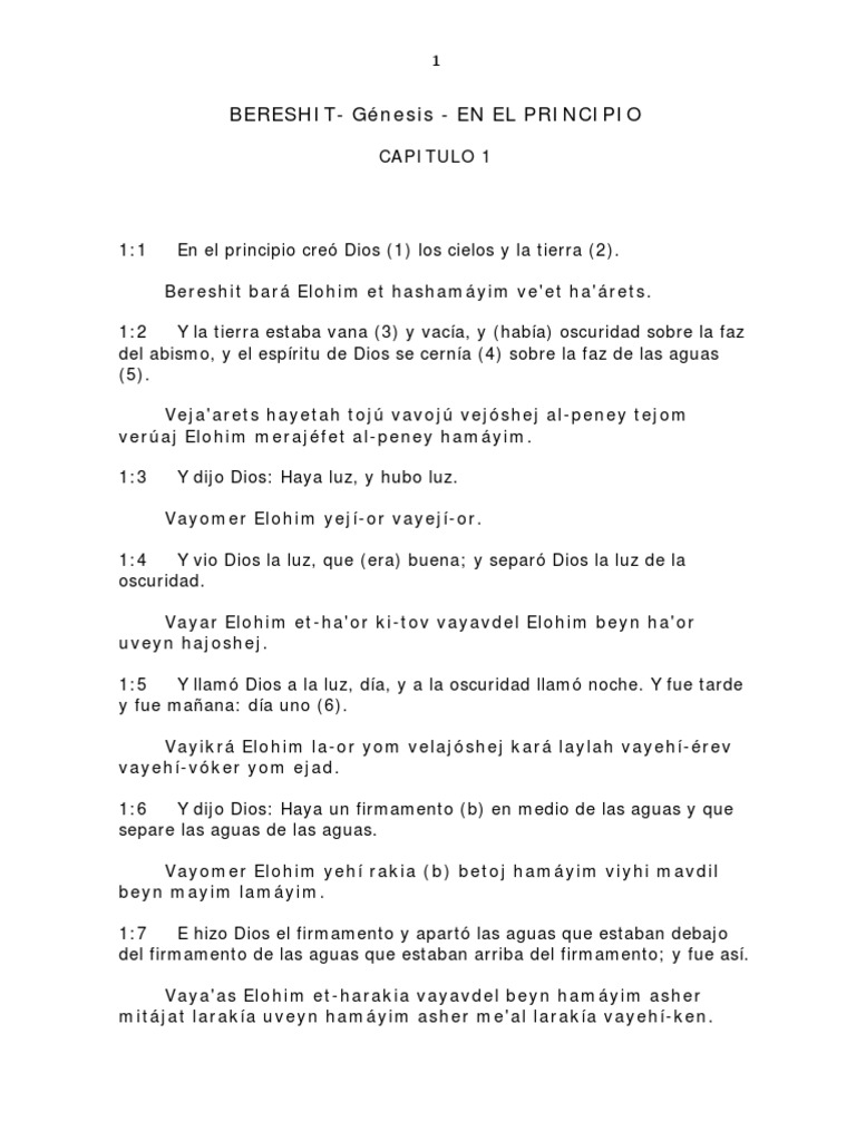 Bereshit Transliterado | PDF | Noé | Arca de Noé
