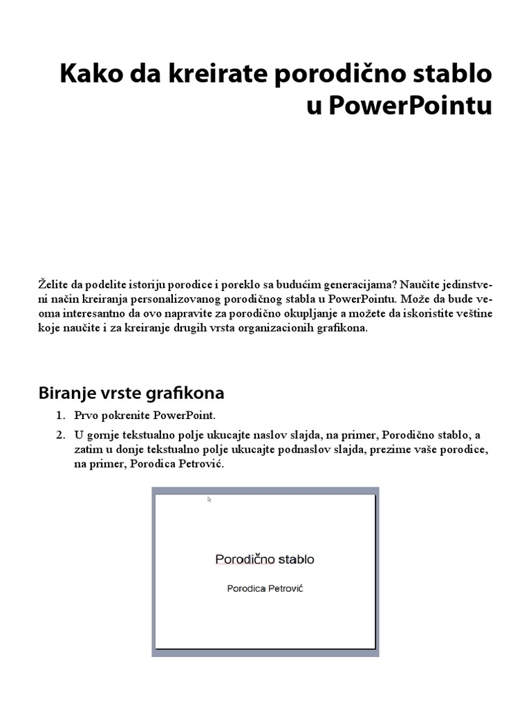 Porodicno Stablo U PowerPointu, Family Tree in Power Point | PDF