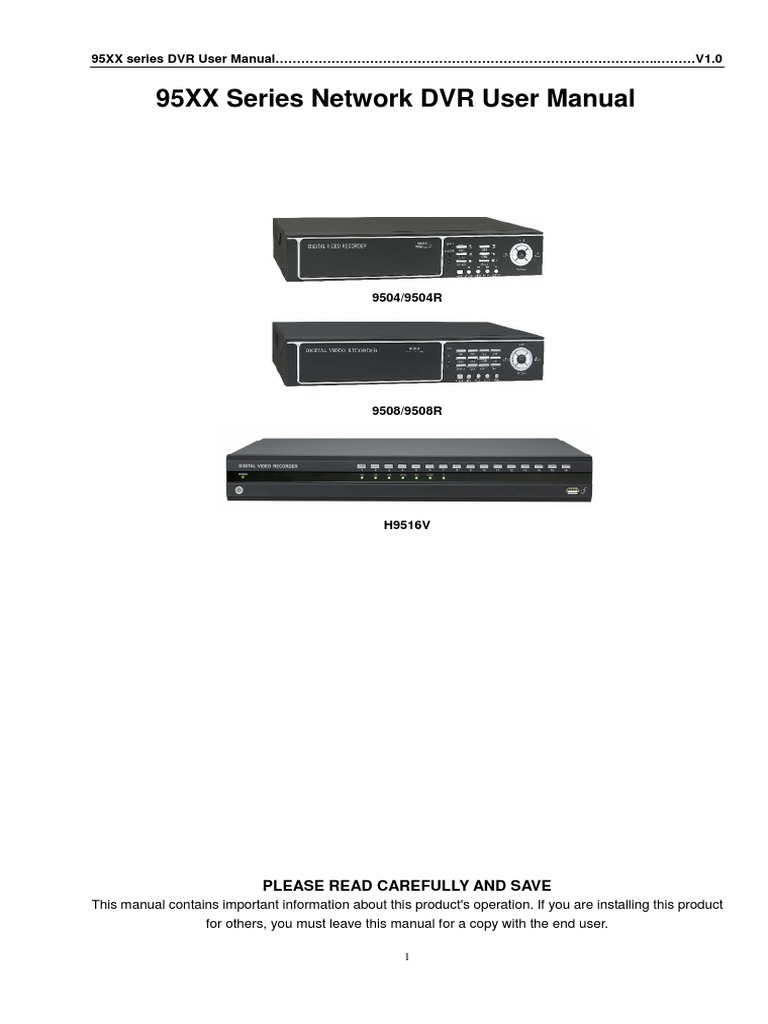 DVR Sky-9500 | PDF | Digital Video Recorder | Menu (Computing)