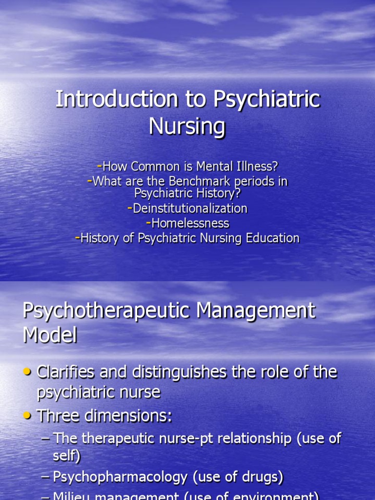 Introduction To Psychiatric Nursing | PDF | Psychiatric And Mental ...
