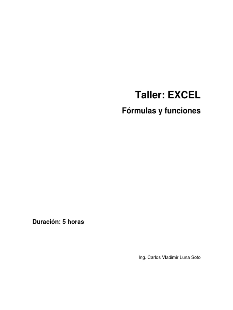 Introduccion A EXCEL Formulas y Funciones | PDF | Hoja de cálculo | Microsoft Excel