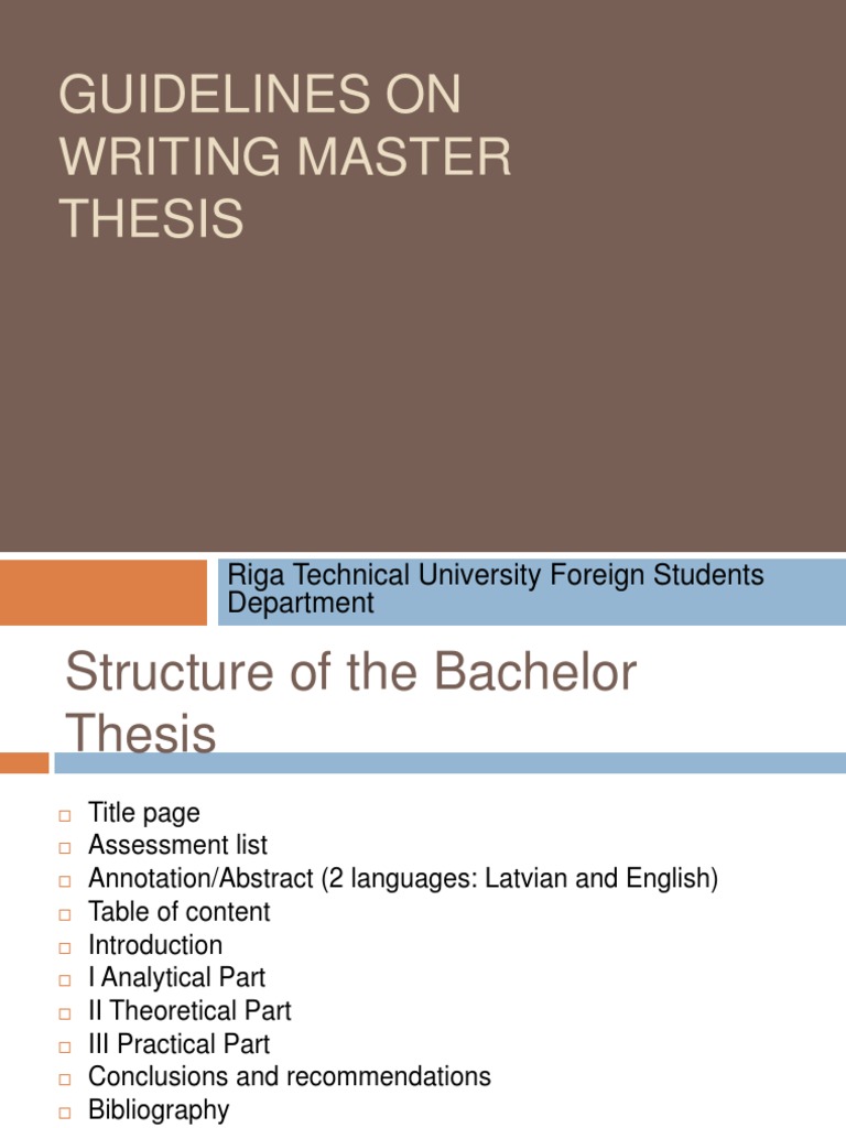 Master Thesis Writing Guide | PDF | Thesis | Abstract (Summary)
