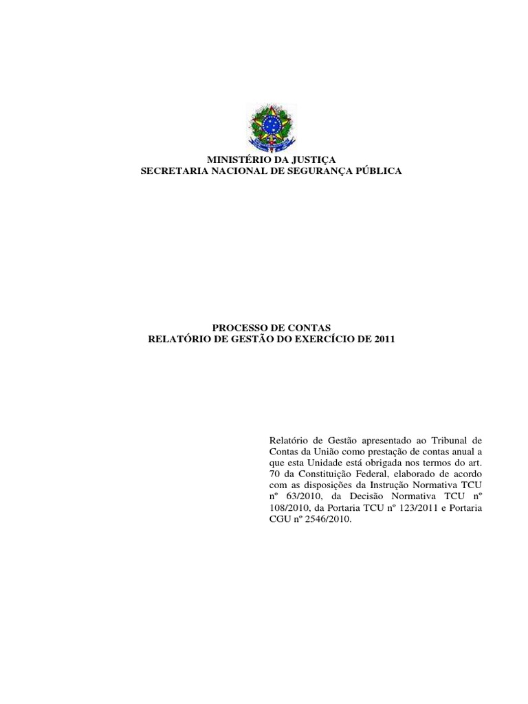 Senasp e FNSP - Relato - Rio de Gesta - o 2011 | PDF | Ministério ... Senasp e FNSP - Relato - Rio de Gesta - o 2011 | PDF | Ministério ...