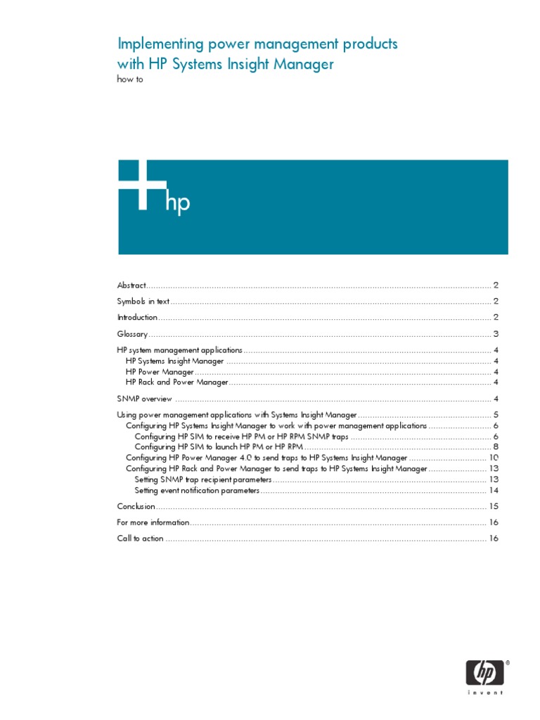 Implementing Power Management Products With HP Systems Insight Manager ...