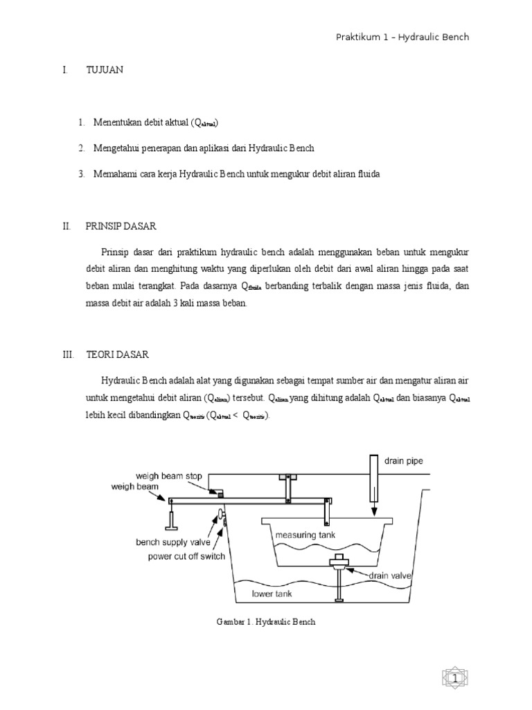 Laporan Praktikum Mekflu - Hydraulic Bench | PDF