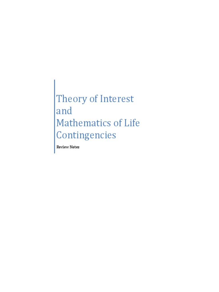 Theory of Interest and Mathematics of Life Contingencies | PDF | Bonds ...