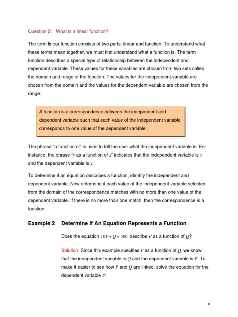 Question 2: What Is A Linear Function?: Example 2 Determine If An ...