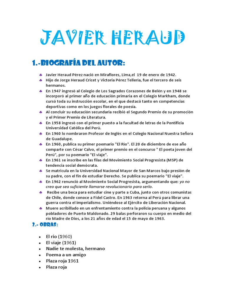 Javier Heraud | PDF | Poesía