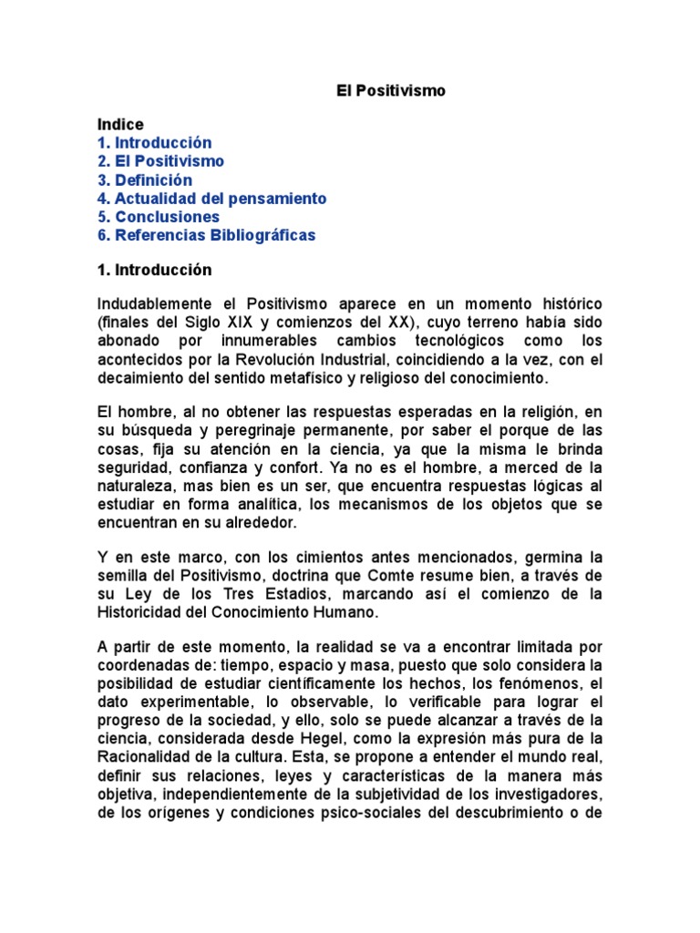 El Positivismo | PDF | Empirismo | Science