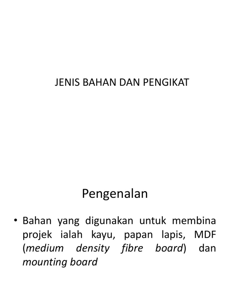 3) Jenis Bahan & Pengikat | PDF