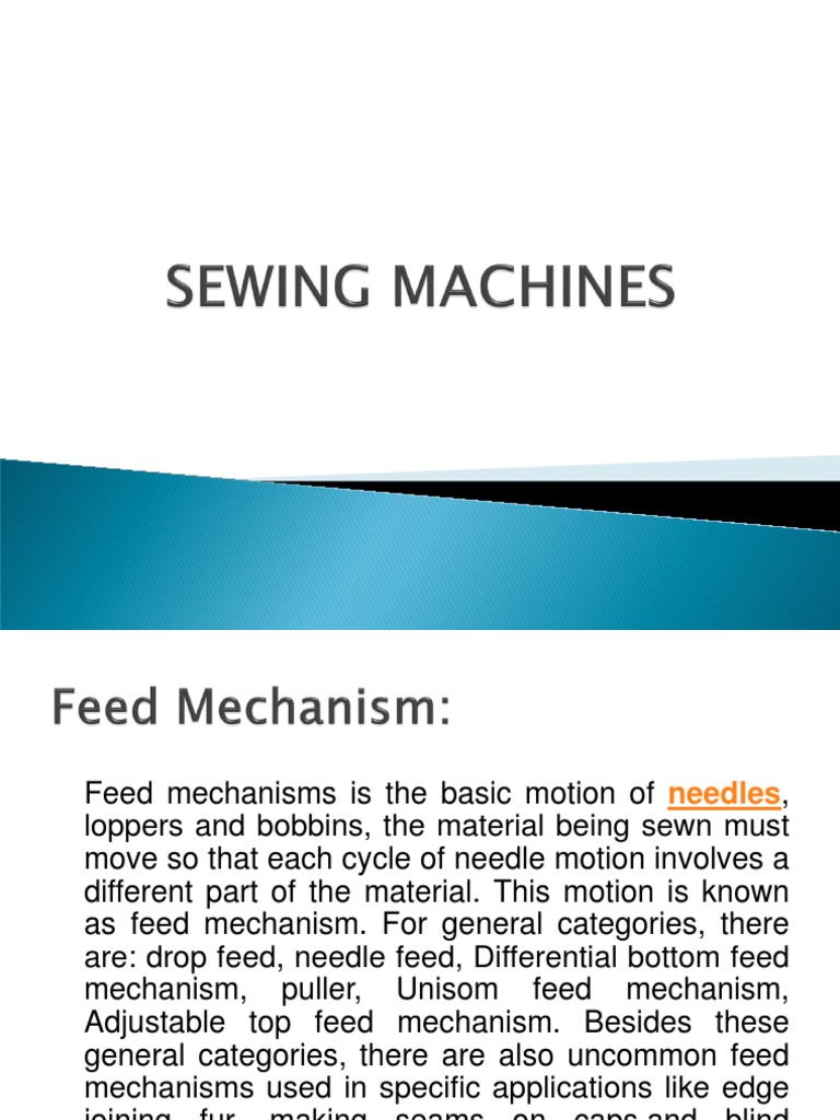 Feed Mechanism | PDF | Sewing Machine | Industries