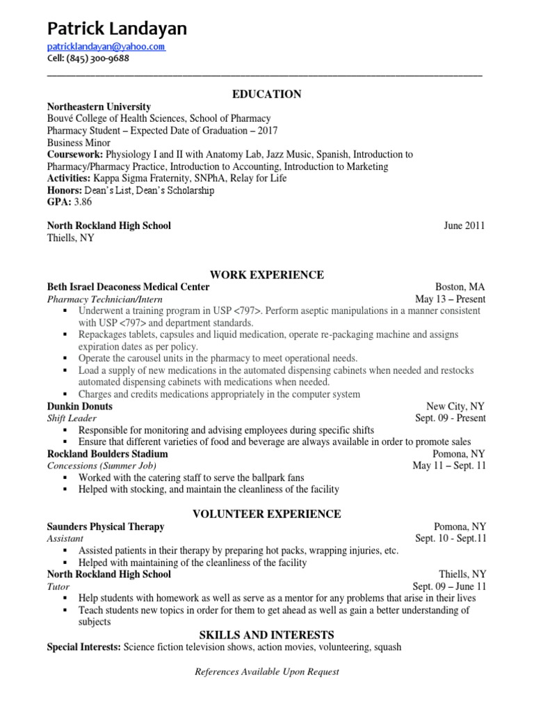 Patrick Landayan Resume Co-Op 2013 | PDF | Self-Improvement