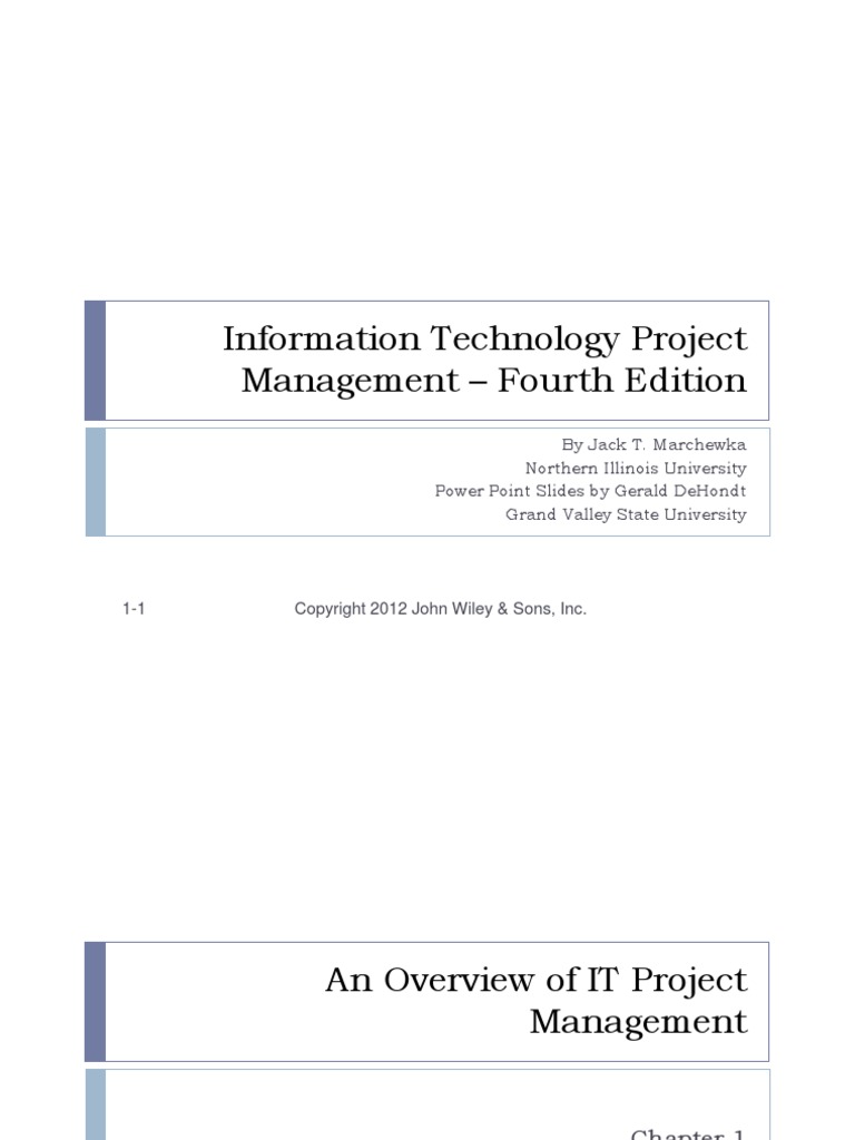 Information Technology Project Management - Fourth Edition | PDF ...