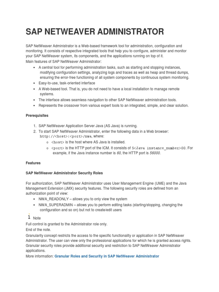 SAP NetWeaver Administrator | PDF | World Wide Web | Internet & Web
