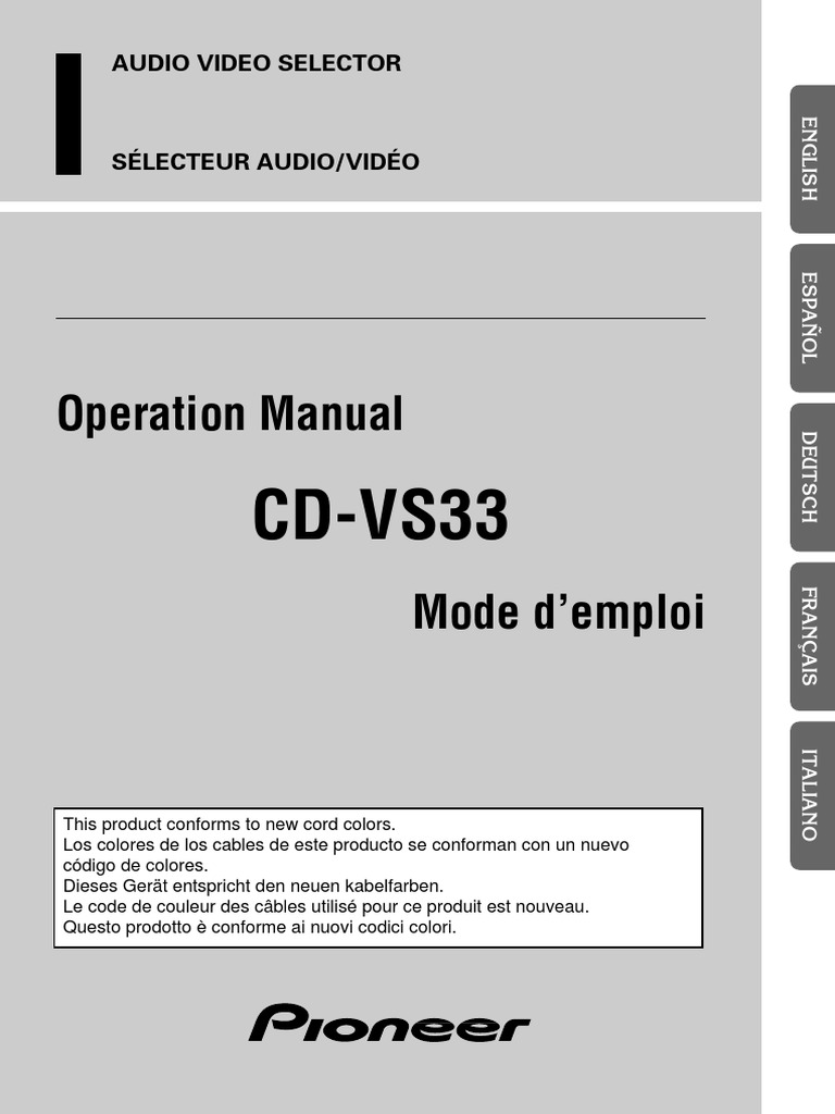 CD-VS33: Operation Manual | PDF | Battery (Electricity) | Fuse (Electrical)