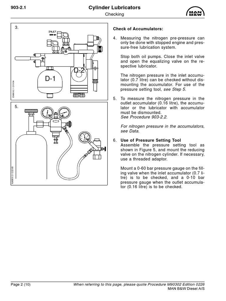 Charging of Accumulators For Alpha Lubricator | PDF | Diesel Engine | Valve