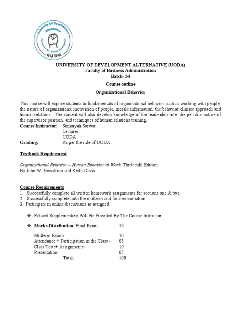 University of Development Alternative (Uoda) Faculty of Business ...