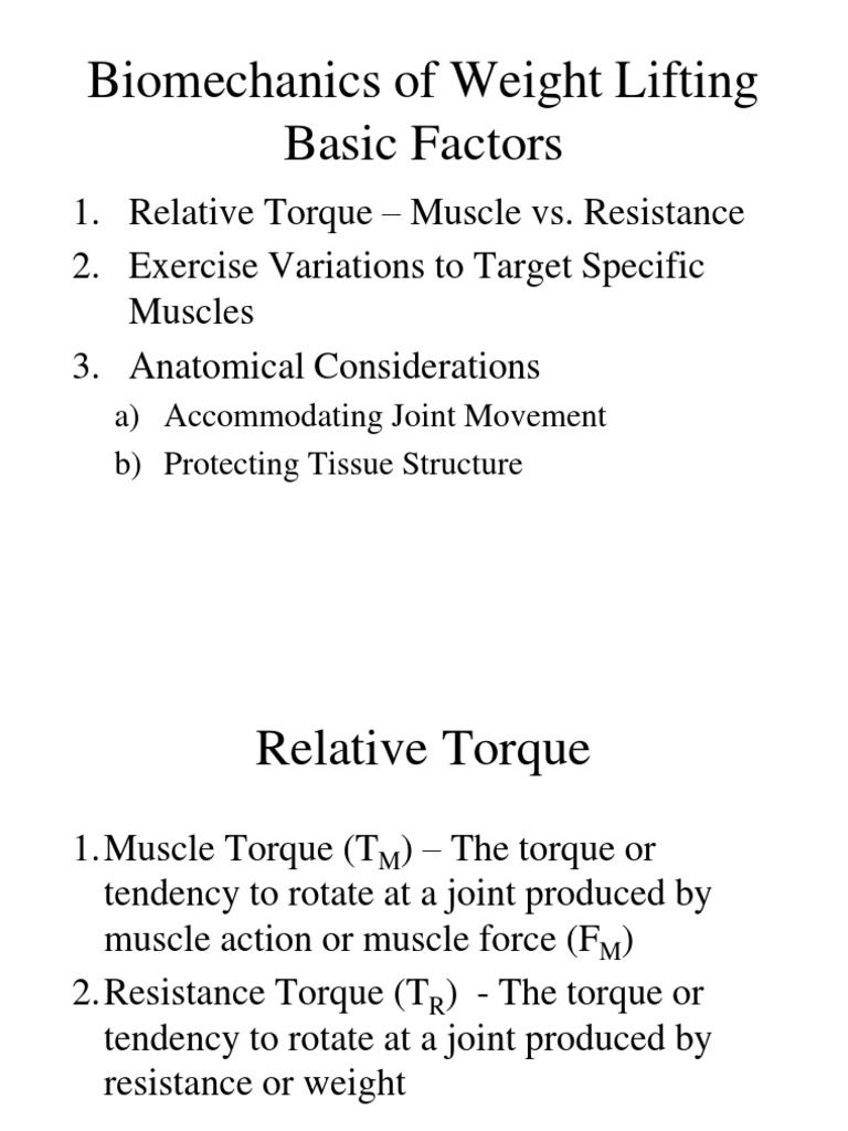 Biomechanics of Weight Lifting Basic Factors | PDF | Knee | Anatomical ...