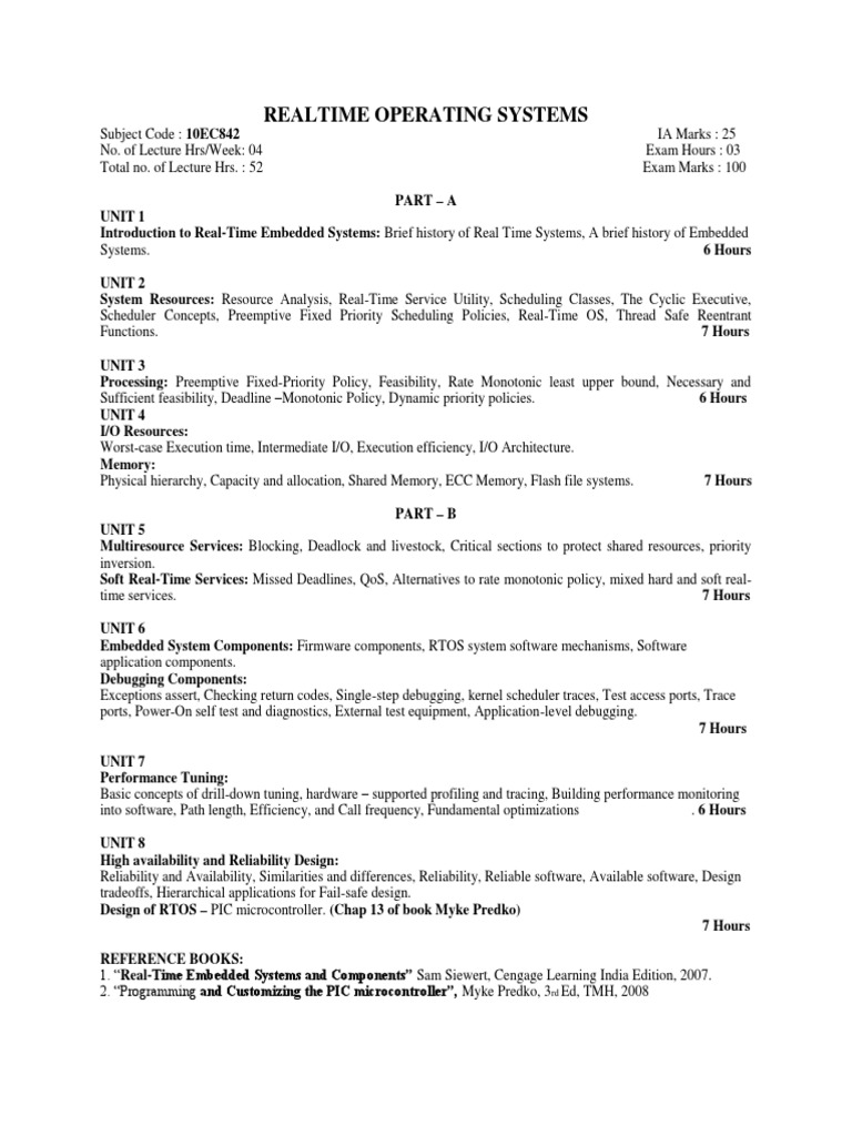 Realtime Operating Systems | PDF