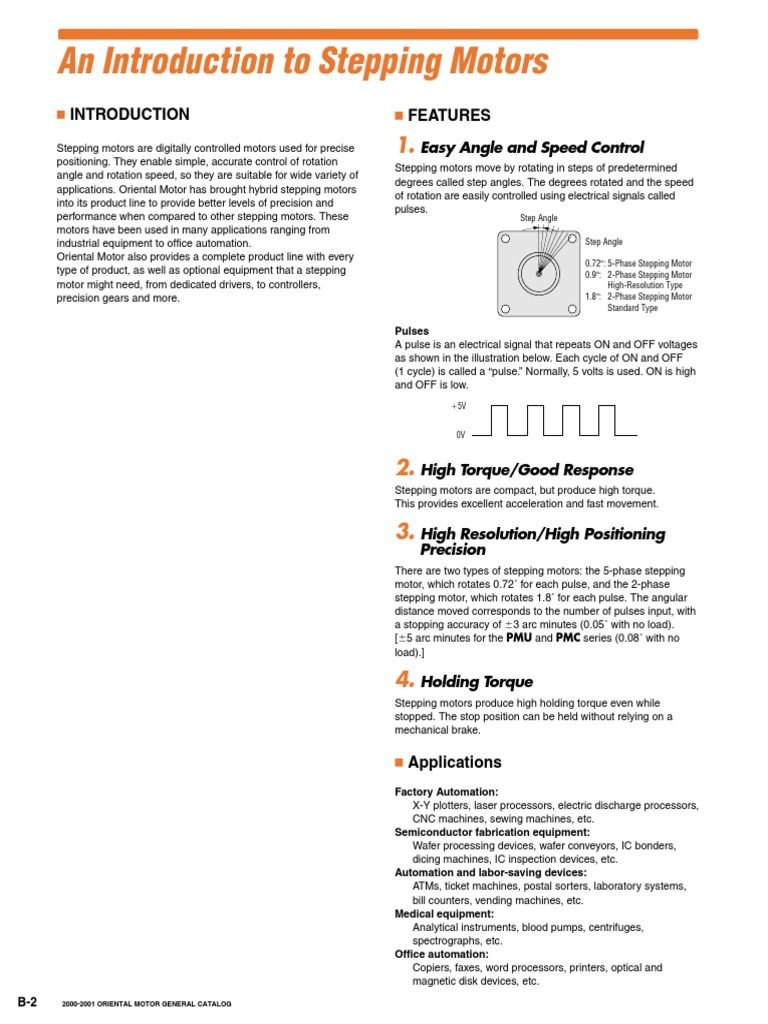 An Introduction To Stepping Motors: Features | PDF | Torque | Gear
