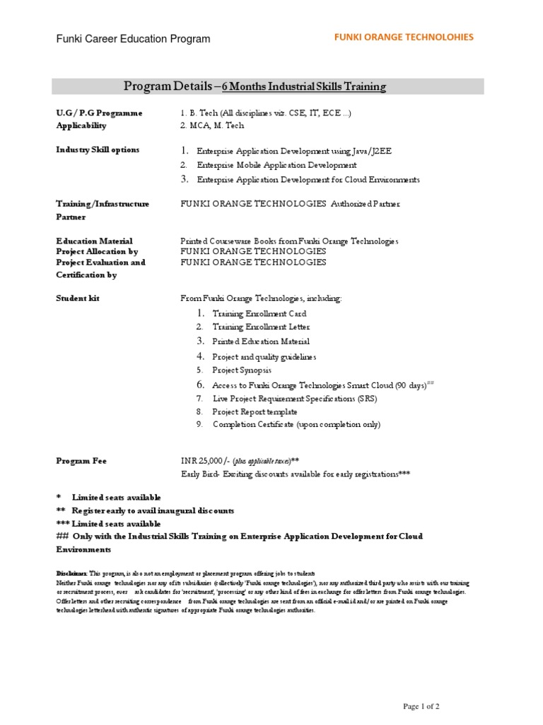 Funki Tech 6-Month Industrial Training | PDF | Software Development ...