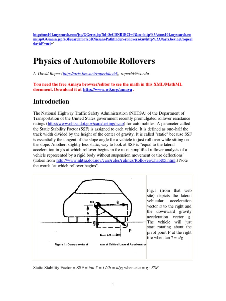 Rollovers Physics | Force | Vehicles