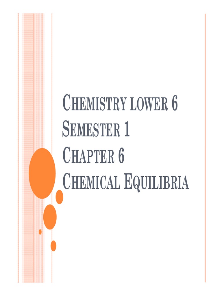 Chemistry Form 6 Sem 1 06 | PDF | Chemical Equilibrium | Dissociation ...