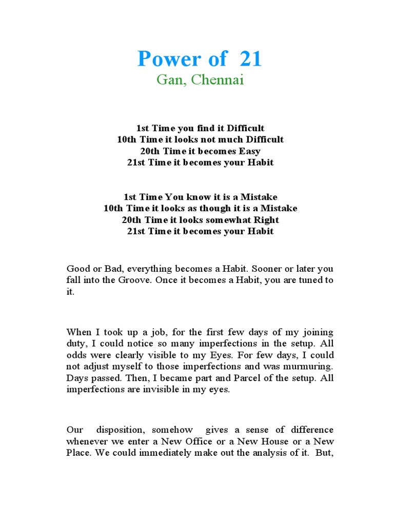 Power of 21 | PDF