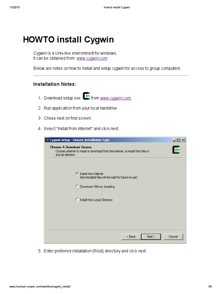 HOWTO Install Cygwin: Installation Notes | PDF | Icon (Computing ...