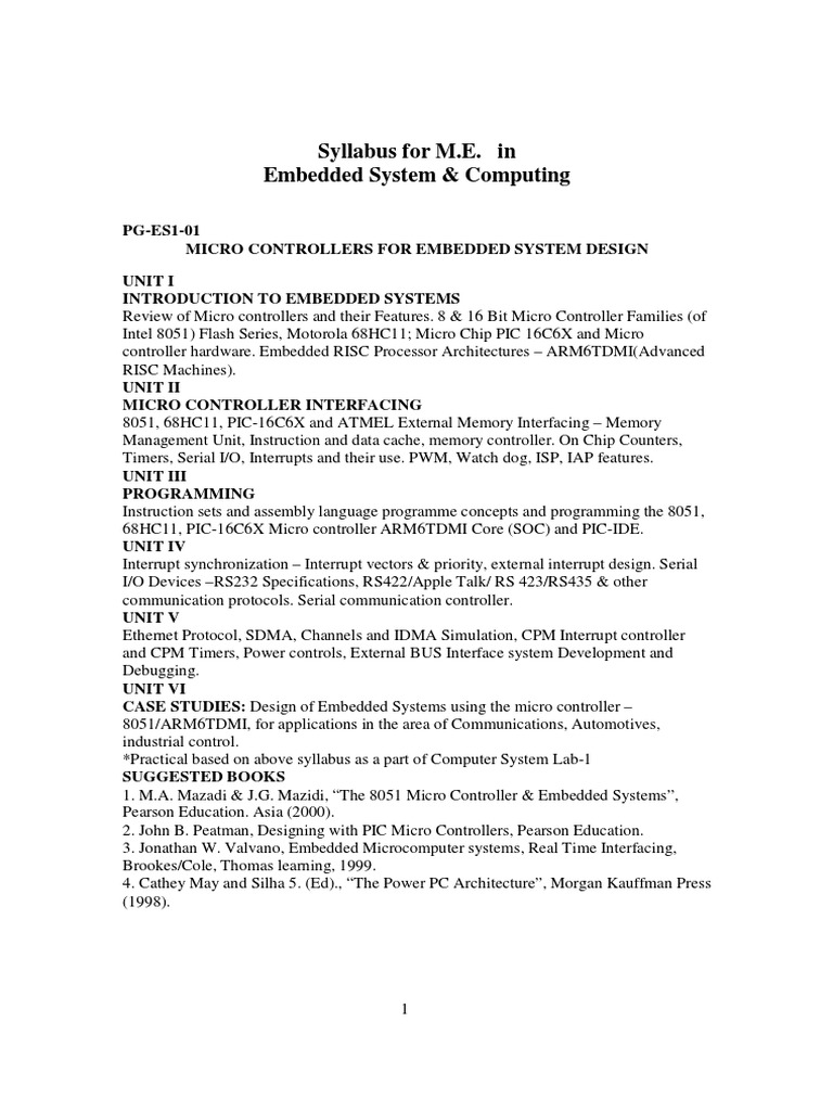 Embedded Syllabus 2013 Pdf Embedded System Field Programmable Gate Array 