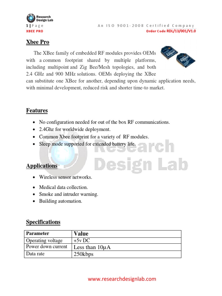 Xbee Pro | PDF | Computer Engineering | Telecommunications