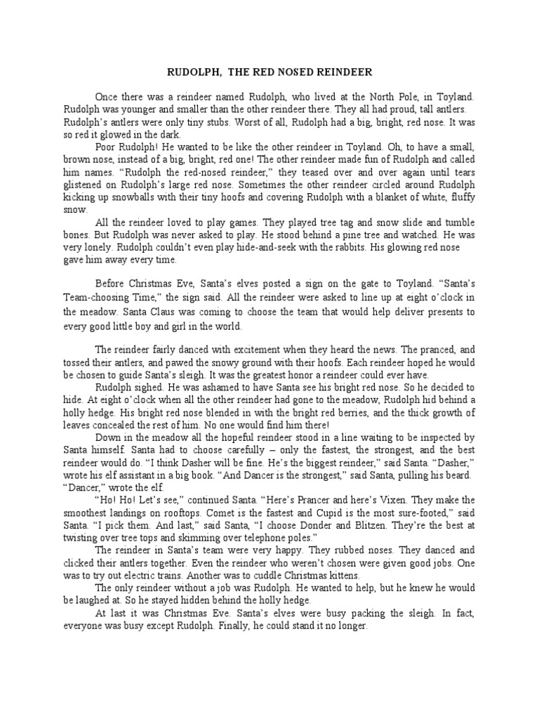 Rudoplh The Red Nosed Reindeer | PDF | Rudolph The Red Nosed Reindeer ...