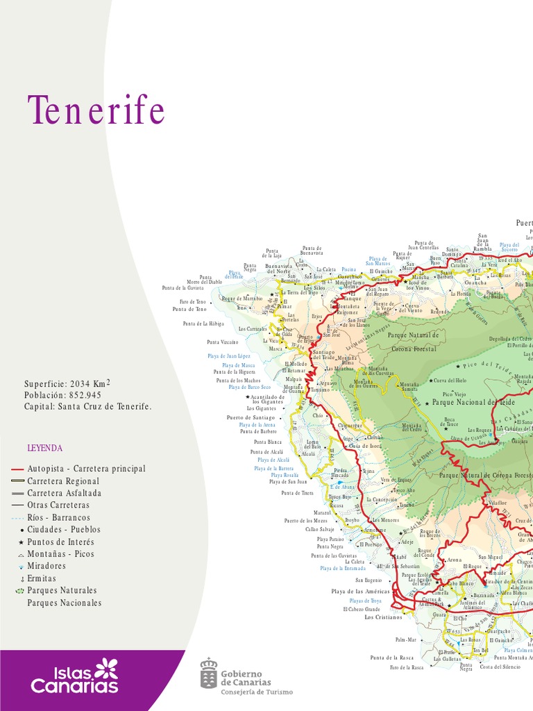 Mapa Turístico Completo de Tenerife | PDF