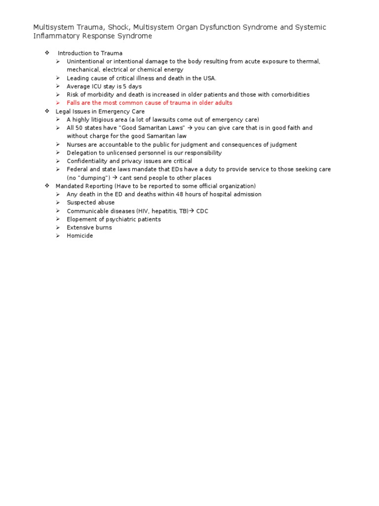Multisystem Trauma | PDF | Major Trauma | Thorax