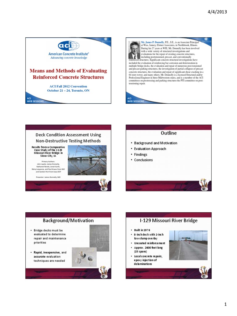 Means and Methods of Evaluating Reinforced Concrete Structures | PDF | Infrared | Prestressed ...