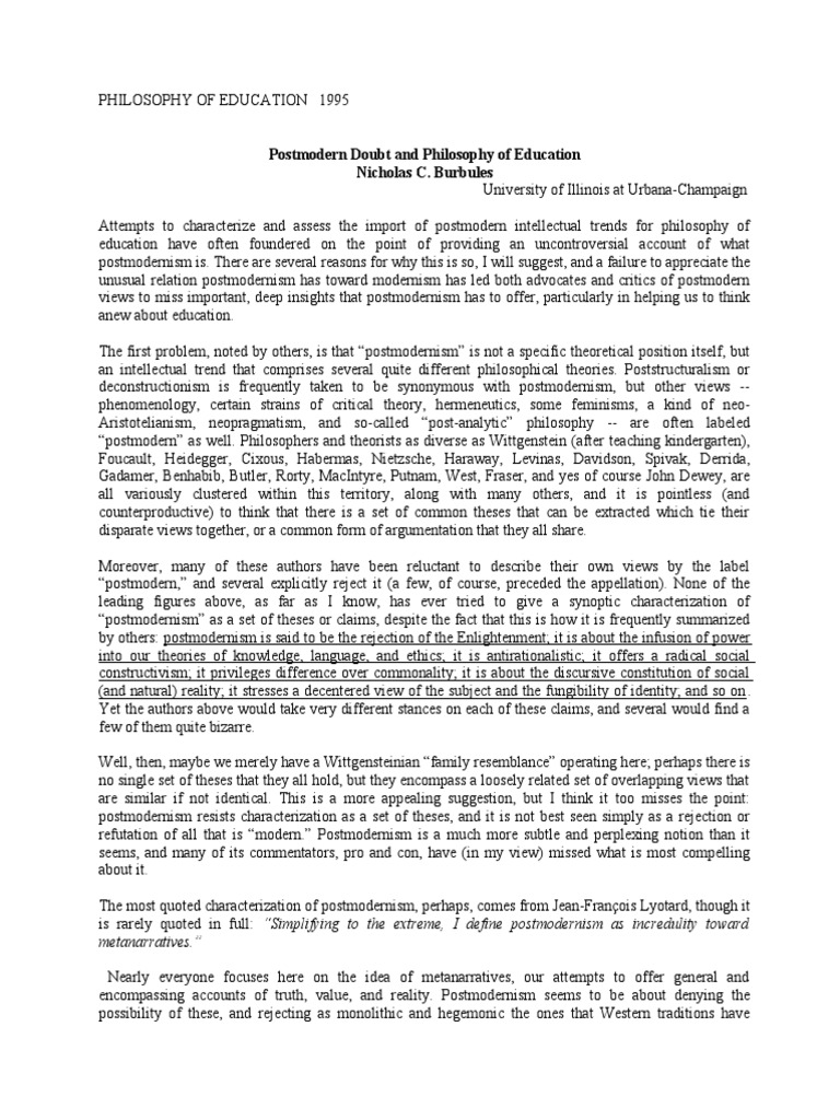 Philosophy of Education | PDF