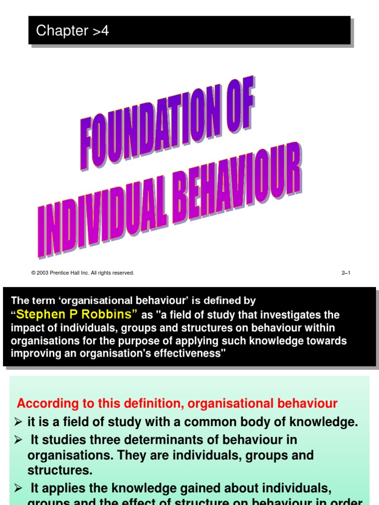 (Ch01) - Foundation of Individual Behavior - STD | Download Free PDF | Organizational Behavior ...