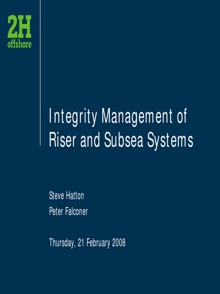 Integrity Management of Riser and Subsea Systems | PDF | Subsea ...