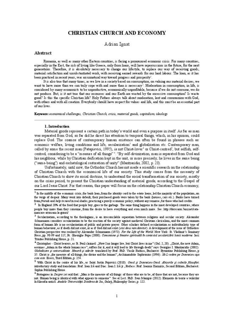 Christian Church and Economy | PDF | Consumerism | Wealth